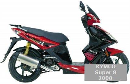 Kymco Super 8 - 2008 - technické parametry, názory motorkářů, servisní ...